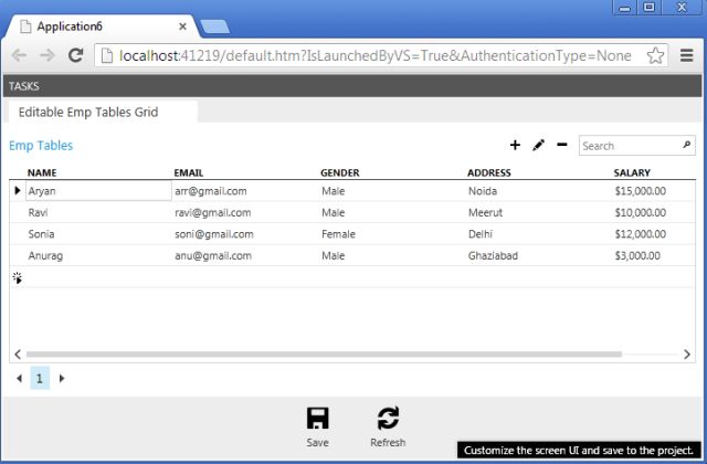 How To Design Screen By Using Editable Grid Screen In Lightswitch
